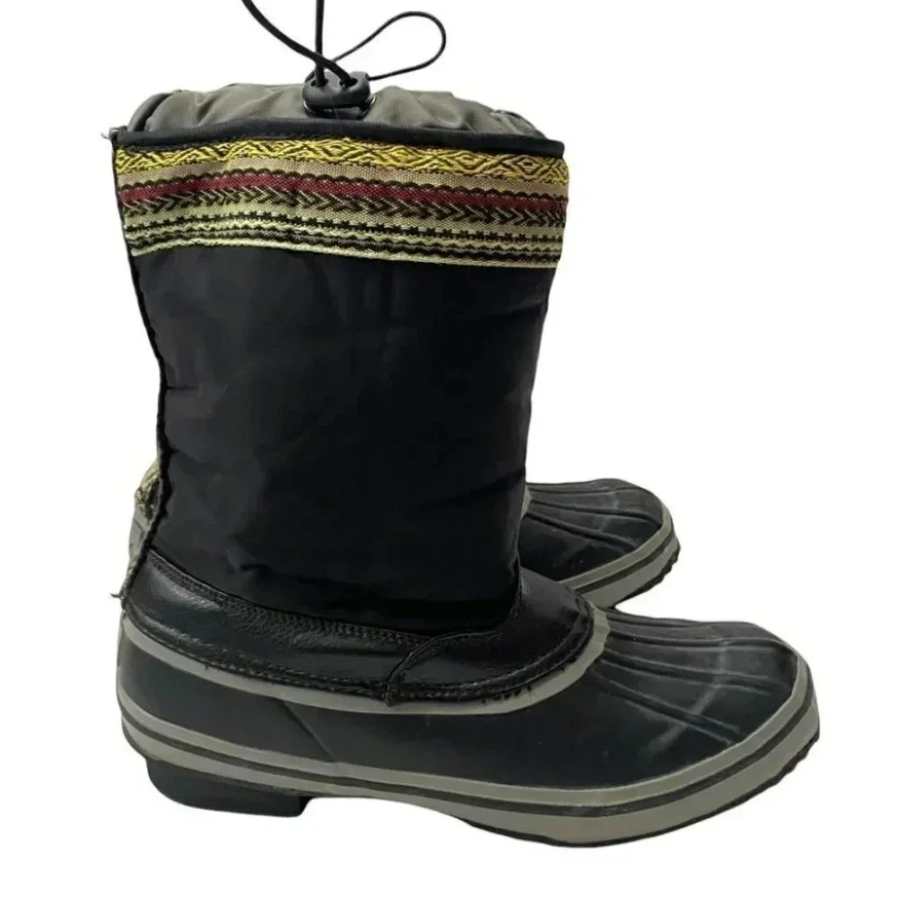 The Sak | Shoes | The Sak Snow Boots Black Embroidered Trim Duck Winter ...